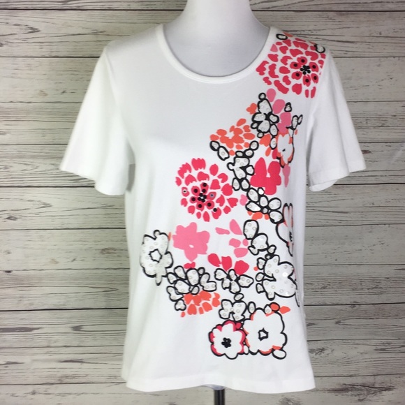 Koret | Tops | Koret Womens Multicolor Animal Print Embellished Stretch ...